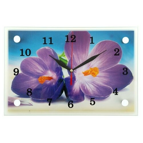 Часы-картина настенные, серия: Цветы, "Сиреневые цветы", 20х30 см