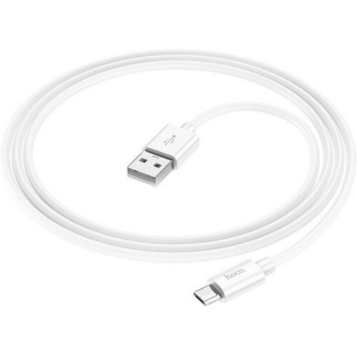 Дата-кабель USB 2.4A для micro USB Hoco X87 силикон 1м White