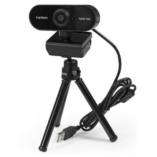 EXEGATE веб камеры EX294484RUS Веб-камера Stream C925 Wide FullHD T-Tripod 1920х1080, 1080P, USB, микрофон, поворотное крепление, кабель 1,5 м, Win