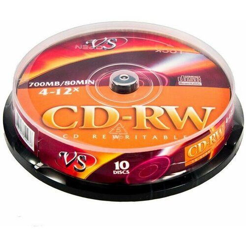 Диск CD-RW VS 700 Mb 4-12x (10 штук в упаковке)