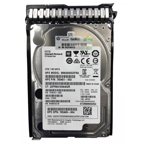Жесткий диск HP 765451-002 2Tb 7200 SATAIII 2,5" HDD