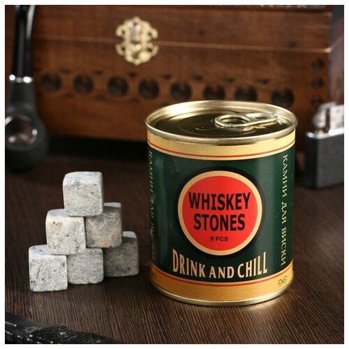 Набор камней для виски "Drink and chill", в консервной банке, 9 шт.