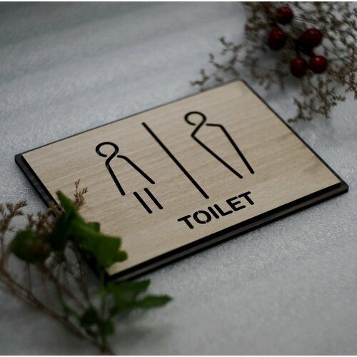 Табличка в стиле минимализм туалетная WC