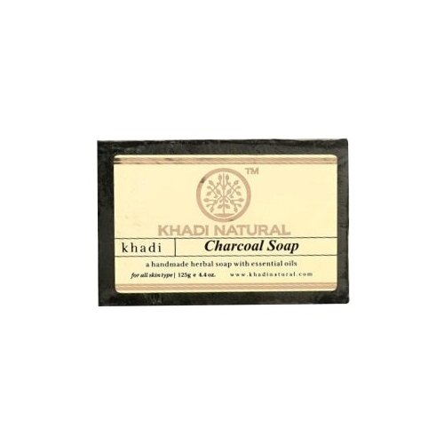 CHARCOAL SOAP Handmade Herbal Soap With Essential Oils, Khadi Natural (уголь Мыло ручной работы с эфирными маслами, Кхади Нэчрл), 125 г.