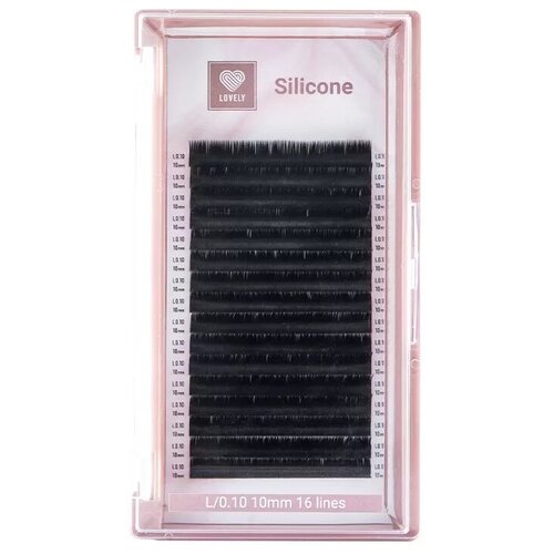 Ресницы Silicone - 16 линий (С+ 0.10 15мм) розовая палетка