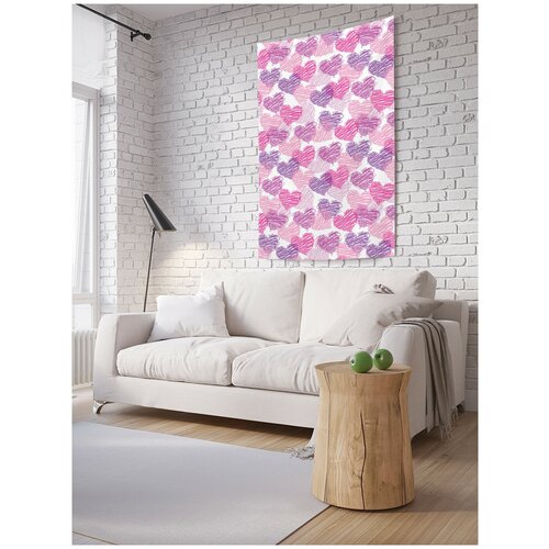 Вертикальное фотопанно на стену JoyArty "Мелковые сердечки", из ткани, 100х150 см