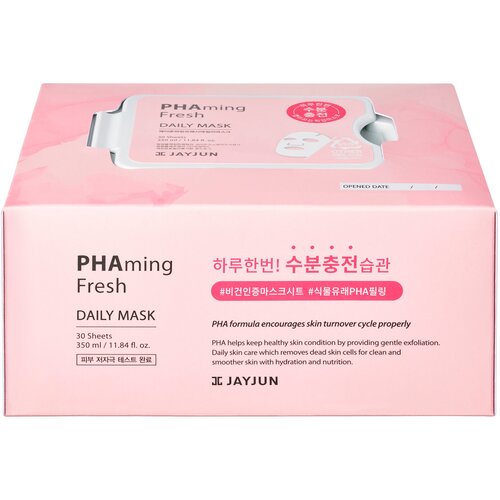 Обновляющие тканевые маски для лица с PHA-кислотой JayJun PHAming Fresh Daily Mask /350 мл/гр.