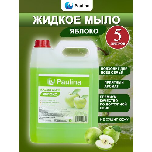 Жидкое мыло Paulina/Паулина 5 литров в канистре с ароматом "Зеленое яблоко"