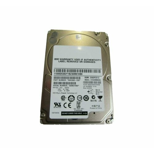 Жесткий Диск IBM (Seagate) Savvio 10K.6 600Gb 9WG066-039 (U600/10000/64Mb) 6G SAS 2,5" HDD