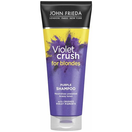 Интенсивный шампунь с фиолетовым пигментом для нейтрализации желтизны светлых волос, John Frieda violet crush, 250 мл