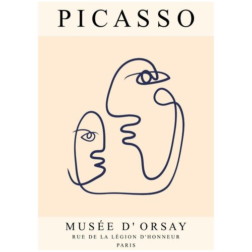 Постер / Плакат / Картина Пабло Пикассо - Абстрактные лица 50х70 см в подарочном тубусе