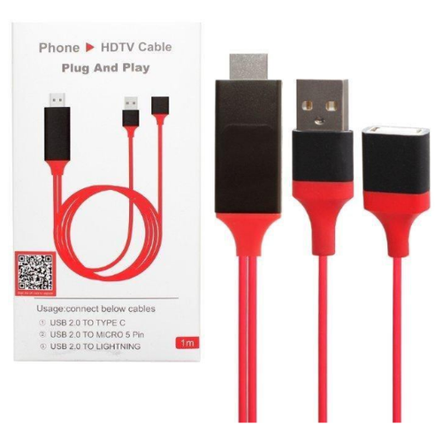 Мультимедиа Кабель HDMI на USB мама + USB папа в СПб 1 метр Универсальный