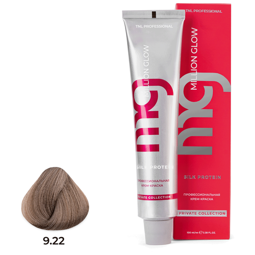 TNL Professional Крем-краска для волос Million glow Silk protein, 9.22 очень светлый блондин фиолетовый интенсивный, 100 мл