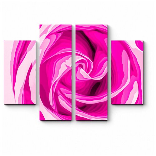 Модульная картина Розовая роза 80x60