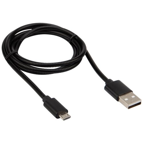 USB кабель microUSB в металлической оплетке для зарядки гаджетов 1 м