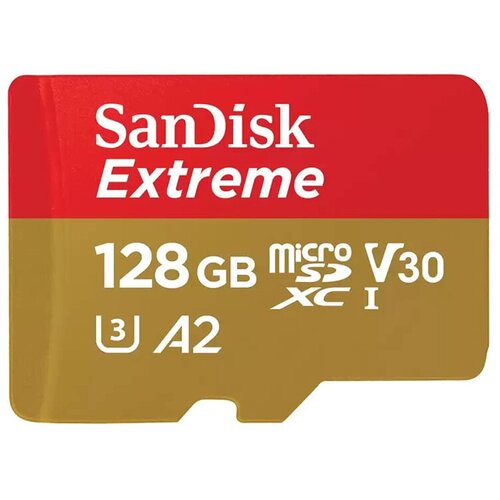 Карта памяти 128Gb - SanDisk Extreme Micro Secure Digital XC Class 10 UHS-I A2 C10 V30 U3 SDSQXAA-128G-GN6GN
