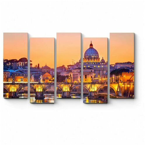 Модульная картина Собор Святого Петра в закатных красках, Рим 190x110