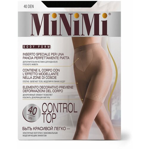 Колготки MiNiMi Control Top, 140 den, размер 4, черный