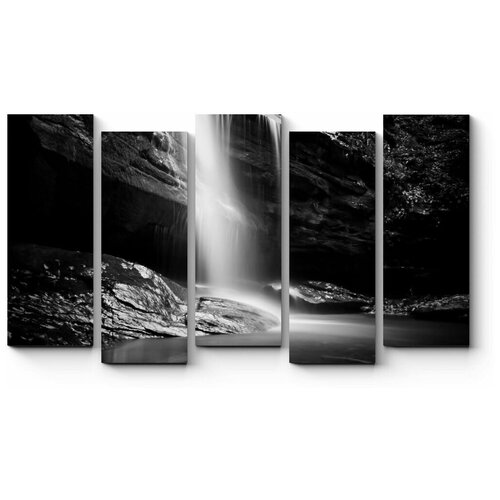 Модульная картина Черно-белый водопад160x92