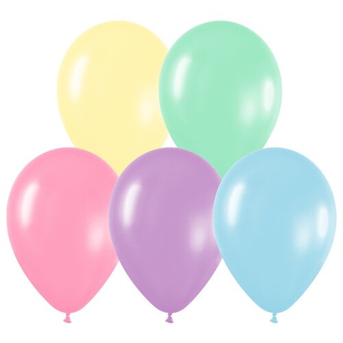Воздушные шары MESHU "Macaroons", 12" (30см), пастель, разные виды, 100шт. (MS_42110)