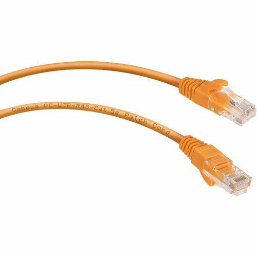 Патч-корд Cabeus U/UTP PC-UTP-RJ45-Cat.5e-1.5m-OR категория 5е, 2xRJ45/8p8c, неэкранированный, оранжевый, PVC, 1.5м