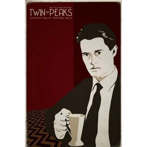 Плакат, постер Twin Peaks, сериал. Твин Пикс на бумаге, размер 42х60см