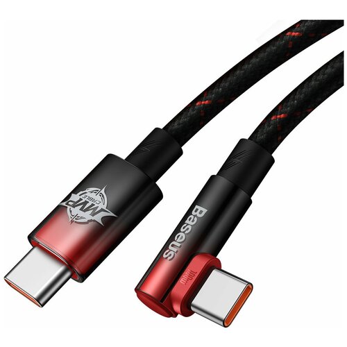 Кабель для игр Baseus MVP 2 Elbow-shaped Fast Charging Data Cable, Type-C to Type-C, 100W, 1 м, Черный+Красный