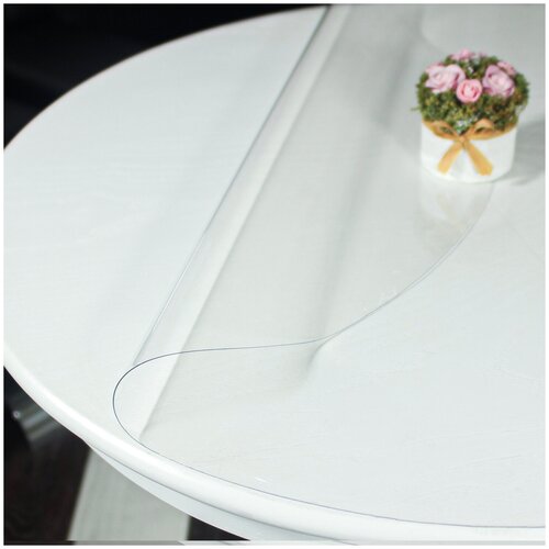 Гибкое/мягкое стекло круг Vello d'oro, 125x125 см, толщина 1.5 мм, скатерть ПВХ прозрачная декоративная на круглый стол