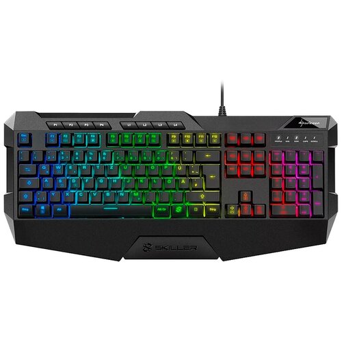 Sharkoon Skiller SGK4 Игровая клавиатура (резиновые колпачки, RGB подсветка, USB)