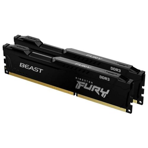 Оперативная память для компьютера 16Gb (2x8Gb) PC3-12800 1600MHz DDR3 DIMM CL10 Kingston FURY Beast Black (KF316C10BBK2/16)