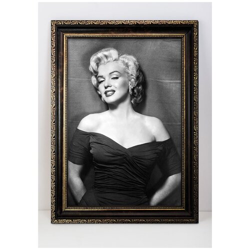 Портрет/Картина Мэрилин Монро в багетной темно-коричневой рамке / А-2 (40x60 см.)