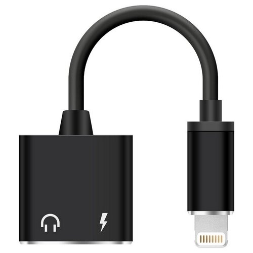 Адаптер Lightning (M) - Lightning (F)/mini jack 3.5 mm (F) - для наушников и зарядки для Apple, в металлическом корпусе, SmartBuy