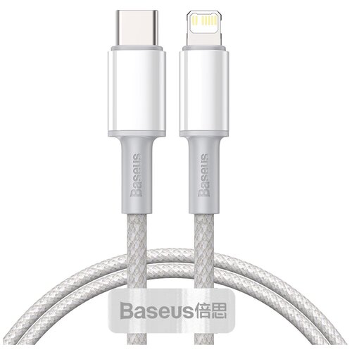 Кабель Baseus High Density Braided Fast Charging Data Cable Type-C to Lightning PD 20W 1m White