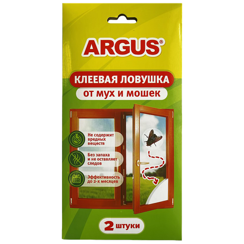 Ловушка ARGUS Клеевая ловушка от мух и мошек, 2 шт, 5 упаковок