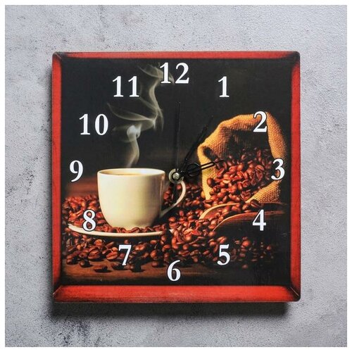 Часы настенные ТероПром 6627538, серия: Кухня, "Ароматный кофе", дискретный ход