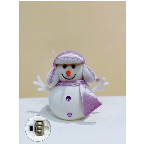 Рождественское украшение (Снеговик 13 см с LED) Фиолетовый