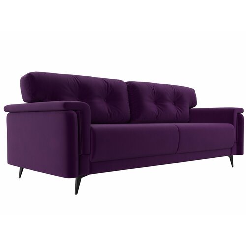 Прямой диван Лига Диванов Оксфорд Фиолетовый (микровельвет)