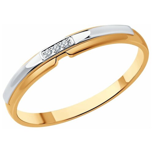 Кольцо Diamant, красное золото, 585 проба, бриллиант, размер 17.5