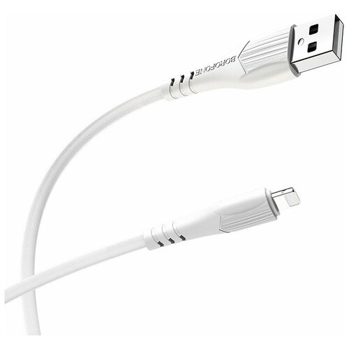 Кабель Borofone BX37, Lightning - USB, 2.4 А, 1 м, PVC оплётка, белый