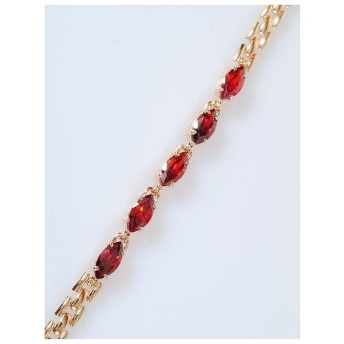 Плетеный браслет Lotus Jewelry, гранат, размер 18 см, красный