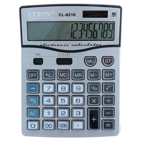 Калькулятор настольный, 16-разрядный, SDC-8216, двойное питание