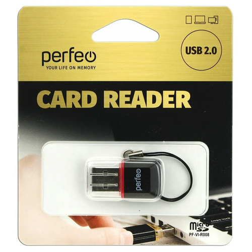 Картридер Perfeo Card Reader Micro SD, (PF-VI-R008), черный
