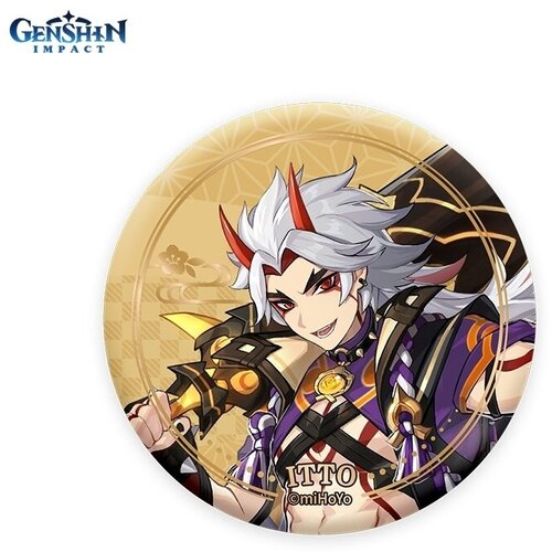 Значок Genshin Impact Геншин Импакт Inazuma Character Can Badge Arataki Itto 6974696613803