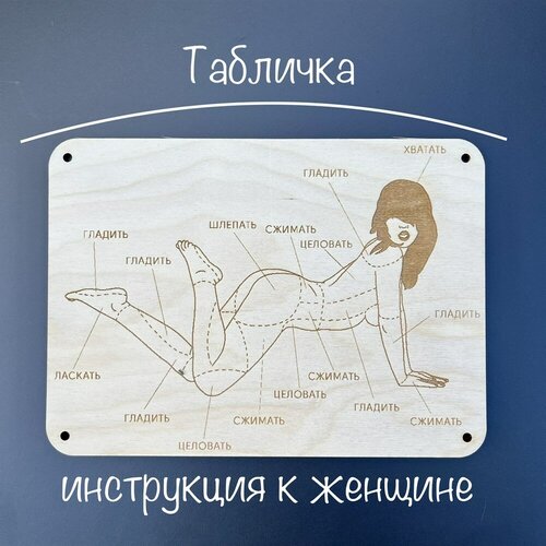 Табличка "Инструкция к женщине" / 256х186 мм. / Декор в интерьер
