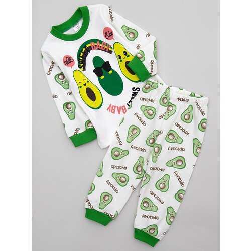 Пижама  Supermini, размер 1 год, р. 80, зеленый