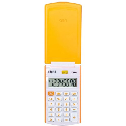 Калькулятор карманный Deli E39217OR оранжевый 8-разр.