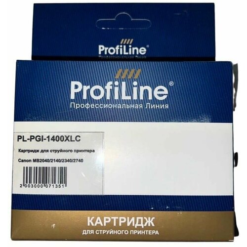 Картридж PGI-1400XL C для Canon MB2140, MB2740, MB2040, MB2340 ProfiLine голубой