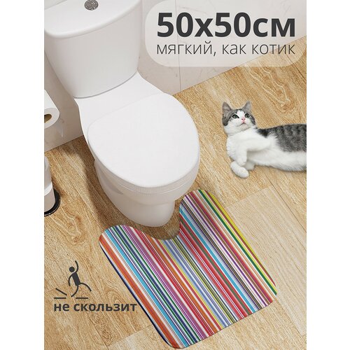 Коврик для туалета с вырезом противоскользящий JoyArty JoyArty "Красочный дух" 50x50 см