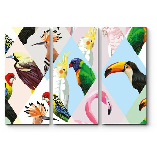 Модульная картина Тропические птицы60x43