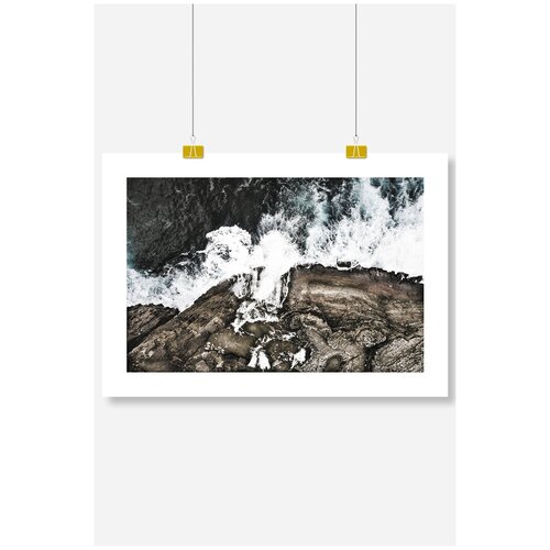 Постер на стену для интерьера Postermarkt Скалы и волны, размер 60х90 см, постеры картины для интерьера в тубусе